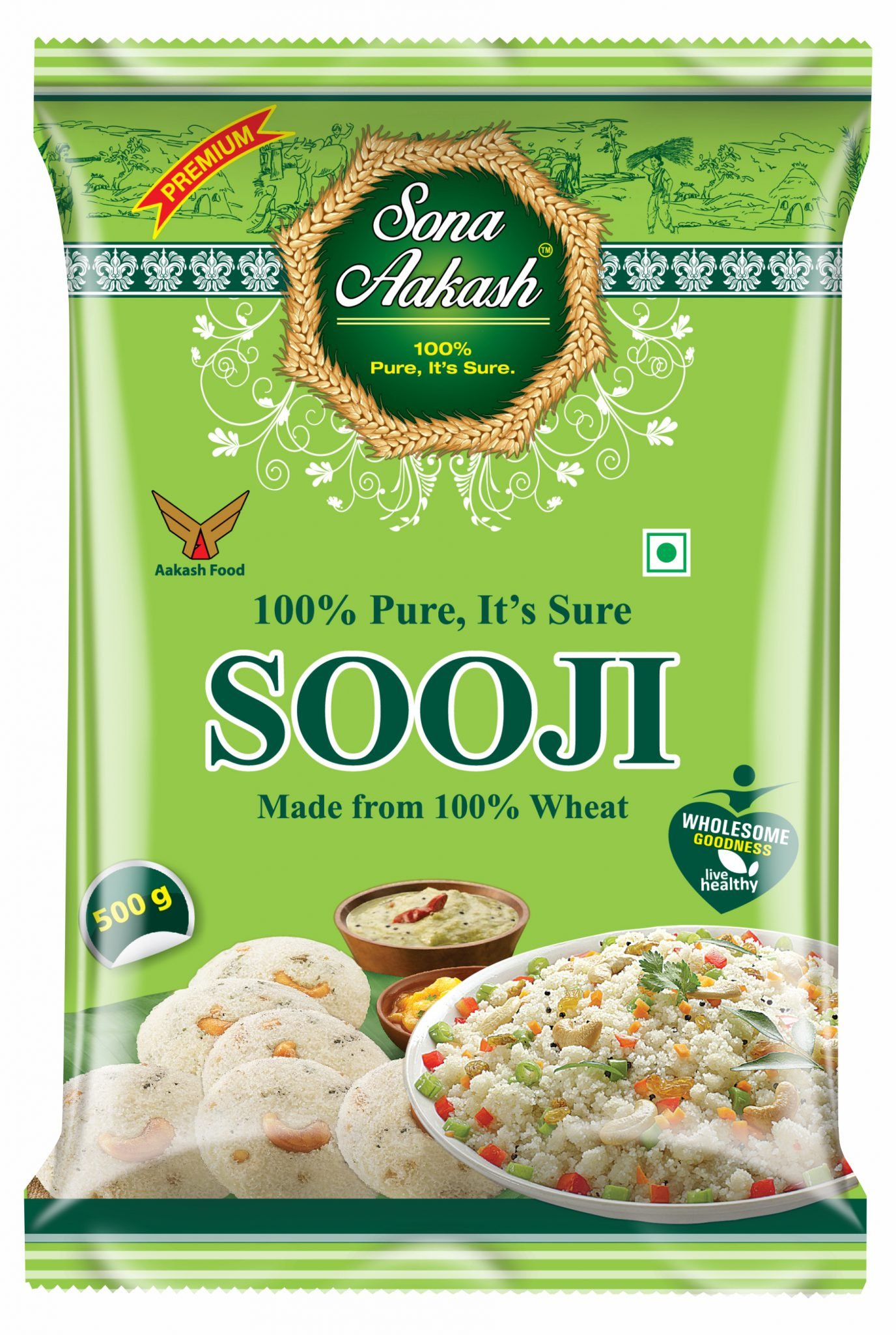 Sona Aakash Sooji | Semolina - Traditionally Ground Wheat For Best Taste